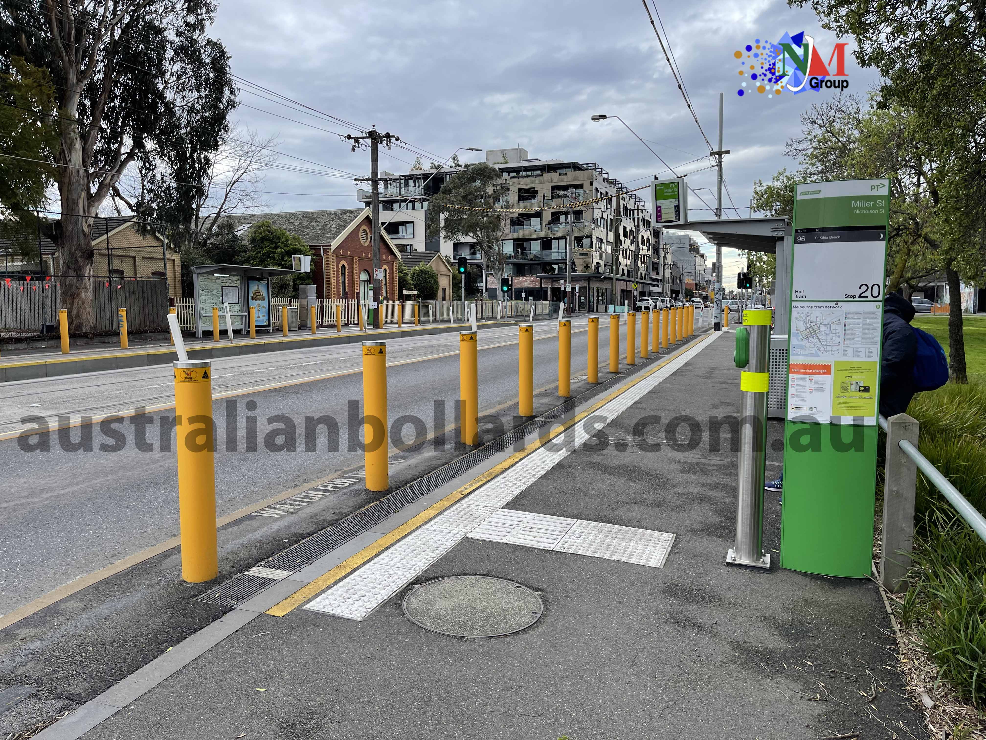 Tram Stop 20 - Miller St/Nicholson St | Australian Bollards